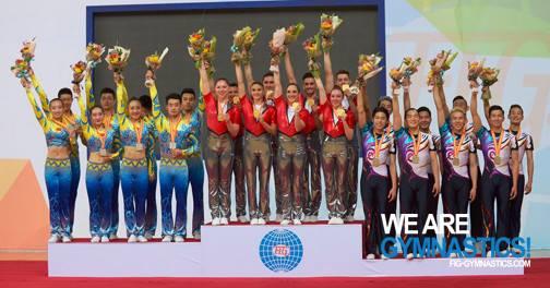 First ever Aerobics World titles for Italy in mixed pair and France in ...